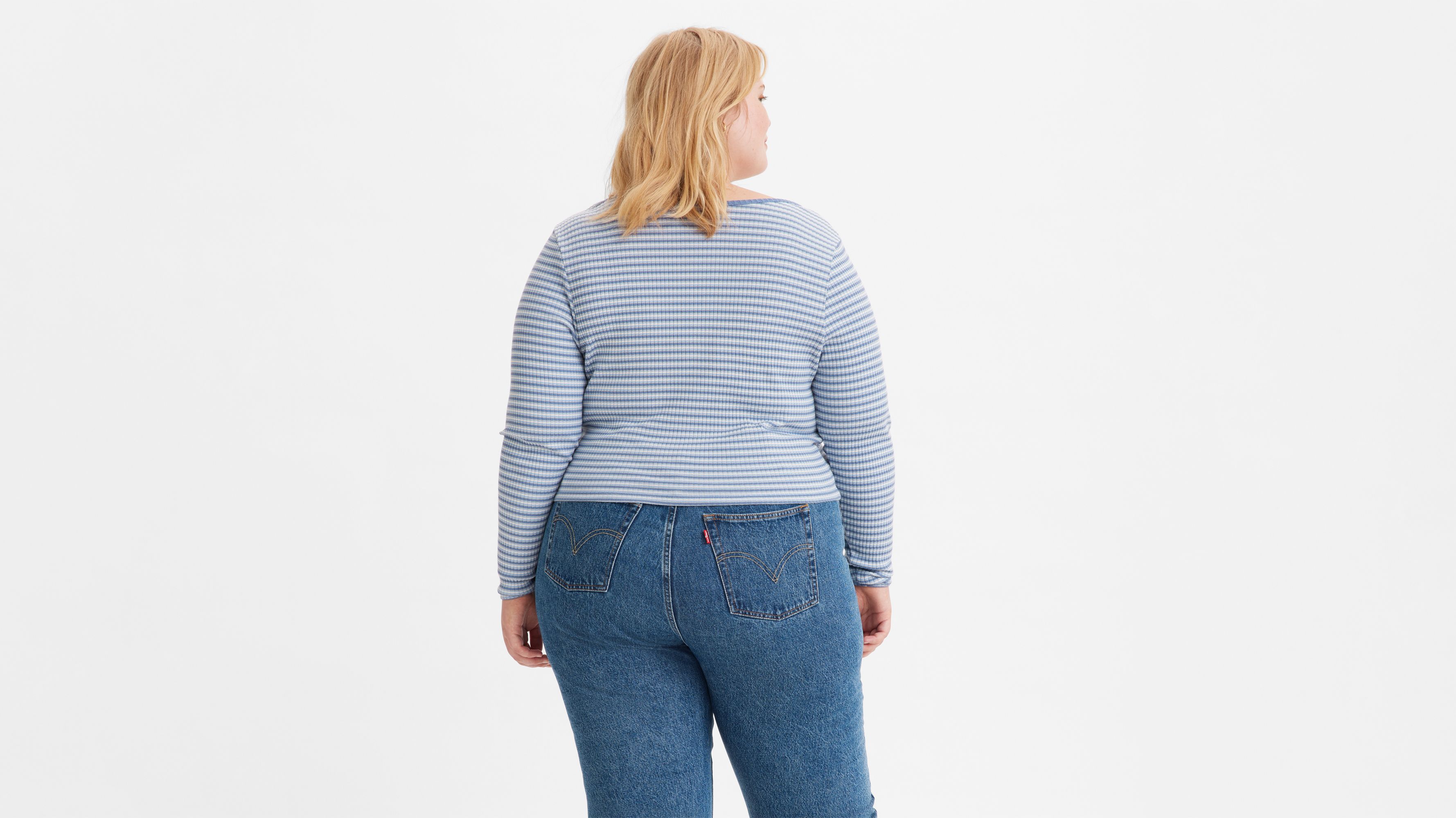 Long Sleeve Britt Snap Front Top (plus Size) - Blue | Levi's® US