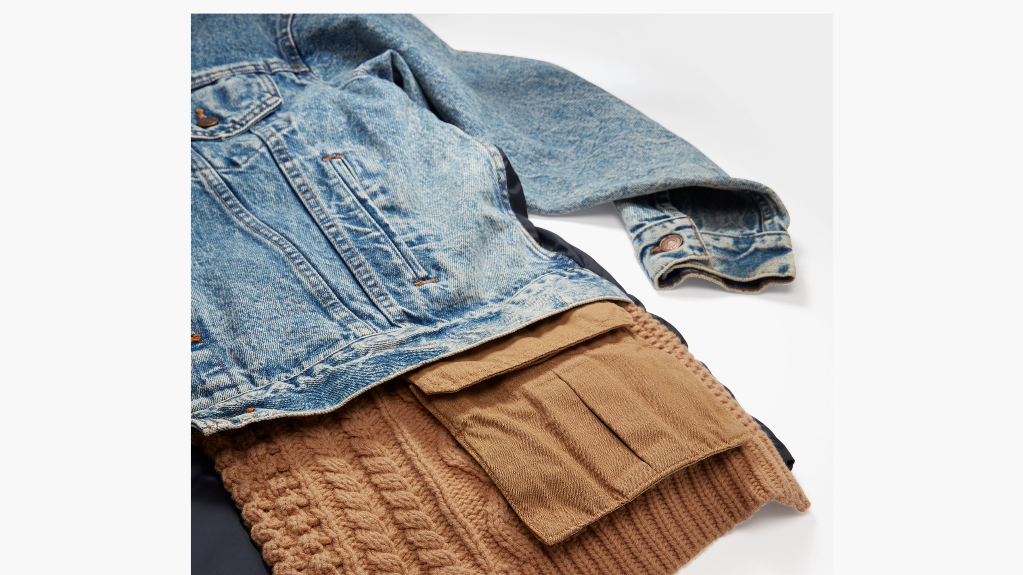 Levi's® X Undercover Hybrid Trucker Down Jacket - Medium Wash | Levi's® US