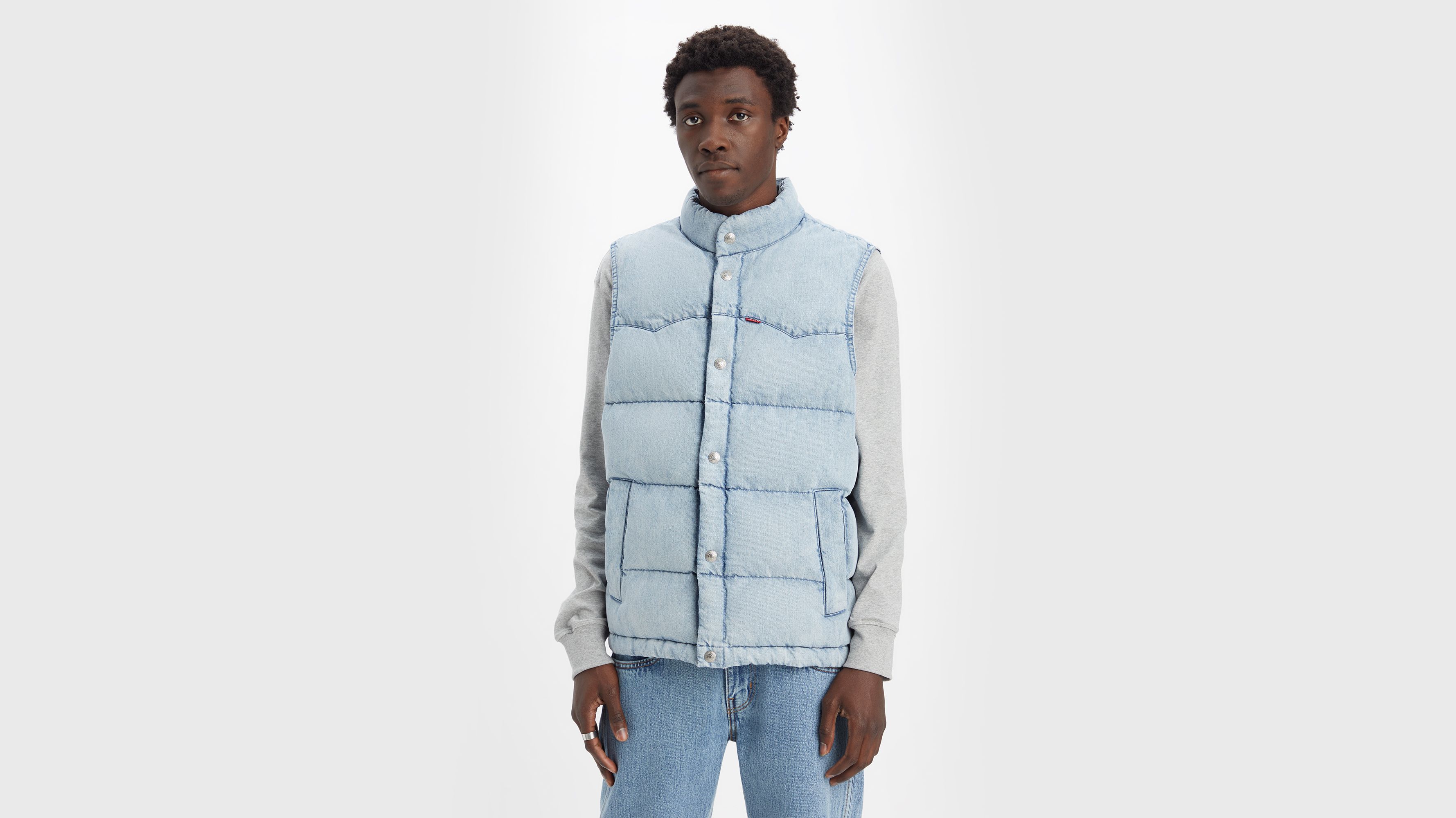 Western Super Puffer Vest - Blue | Levi's® CZ
