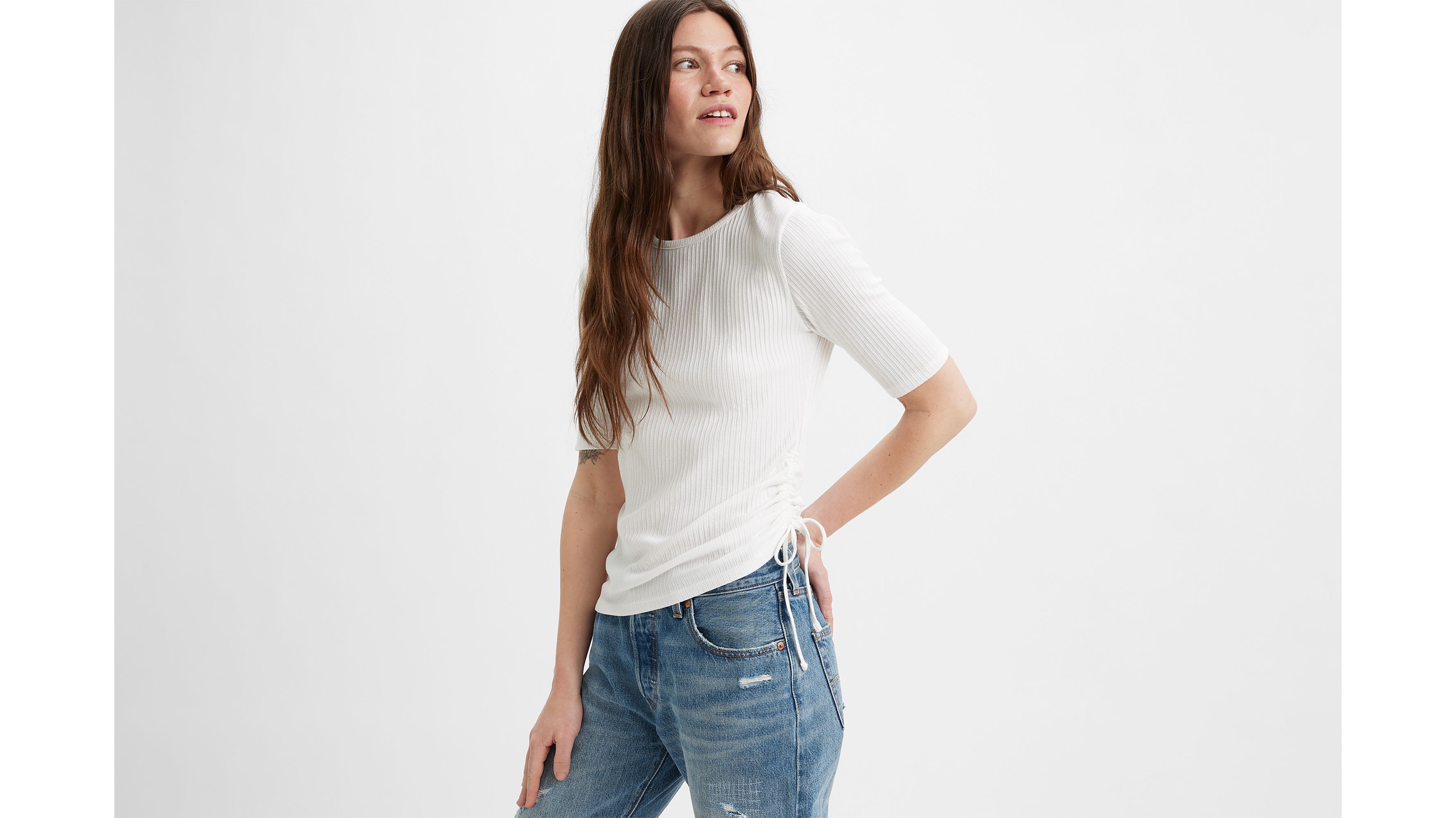 Side Tie Tee - White | Levi's® FR