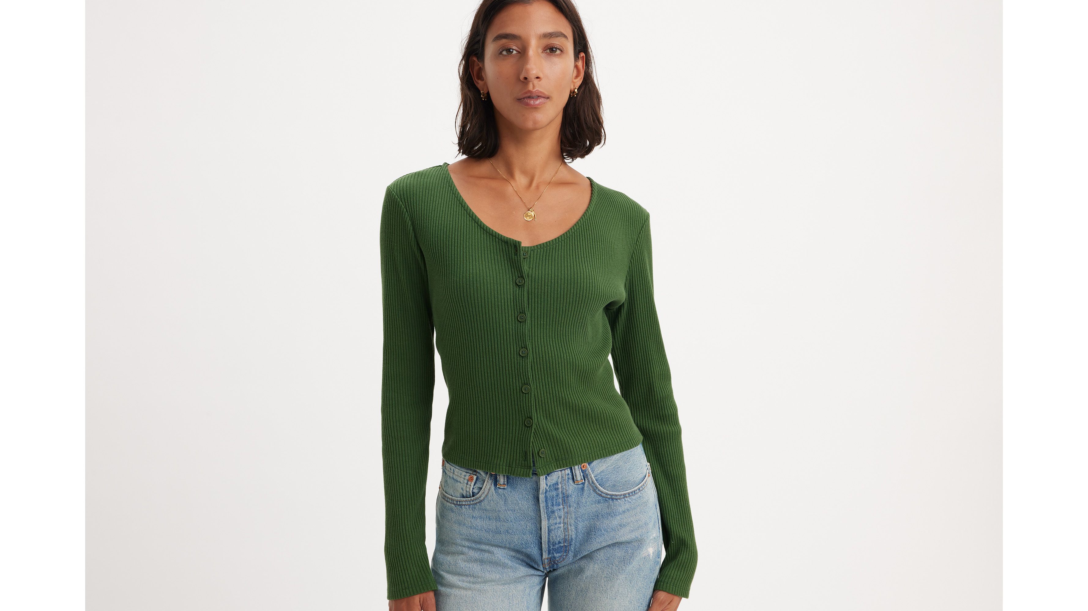 Monica Long Sleeve Top - Green | Levi's® US