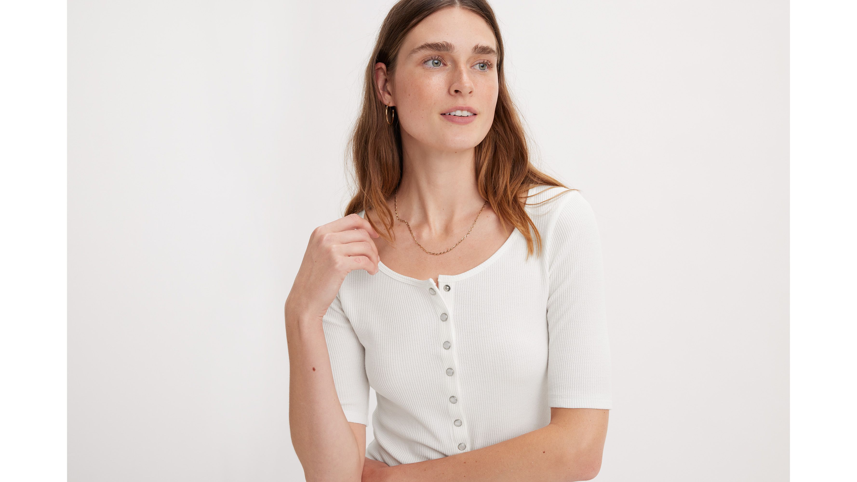Dry Goods Waffle Button-up Top - Cream | Levi's® CH