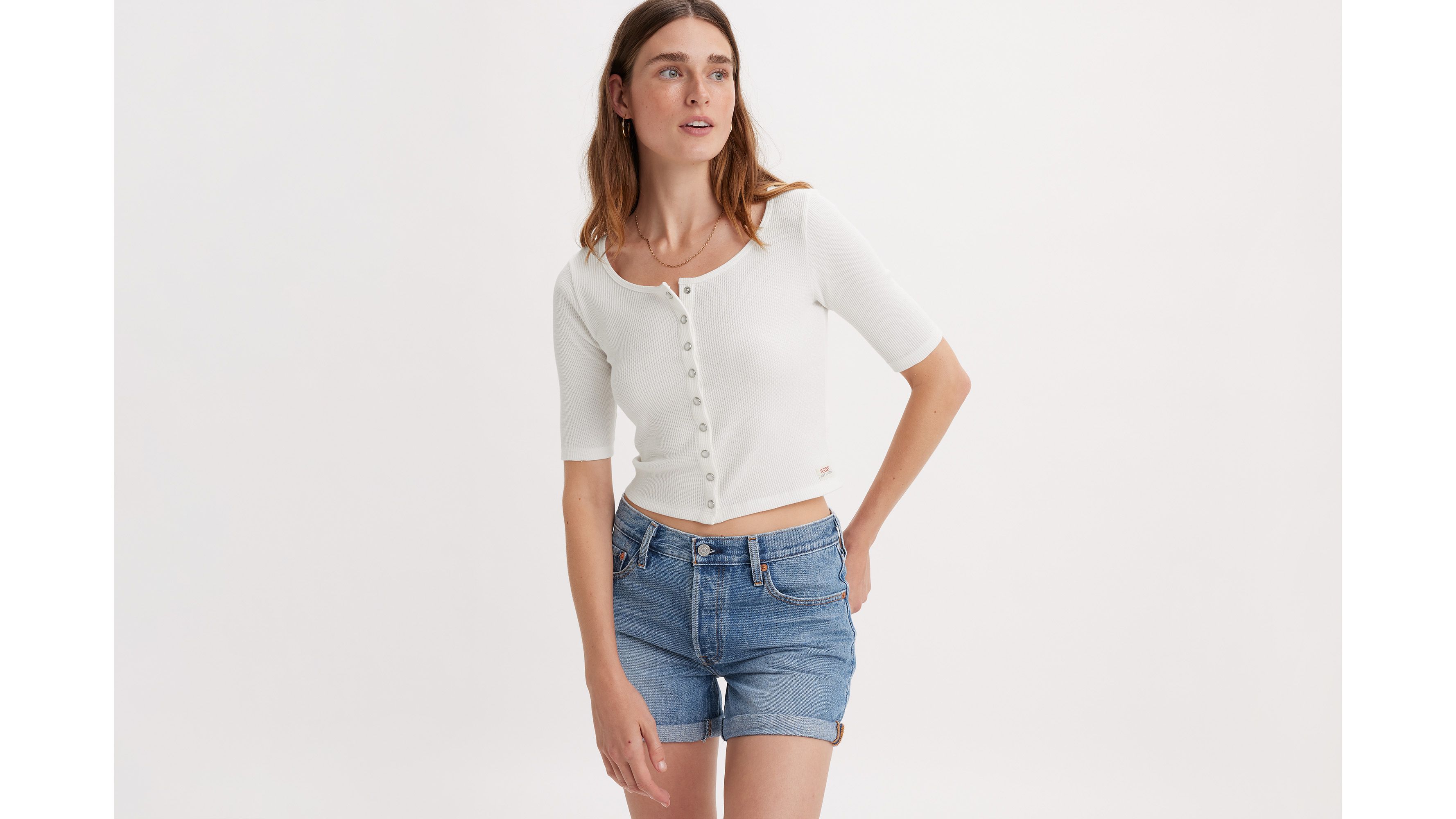 Dry Goods Waffle Button-up Top - Cream | Levi's® CH