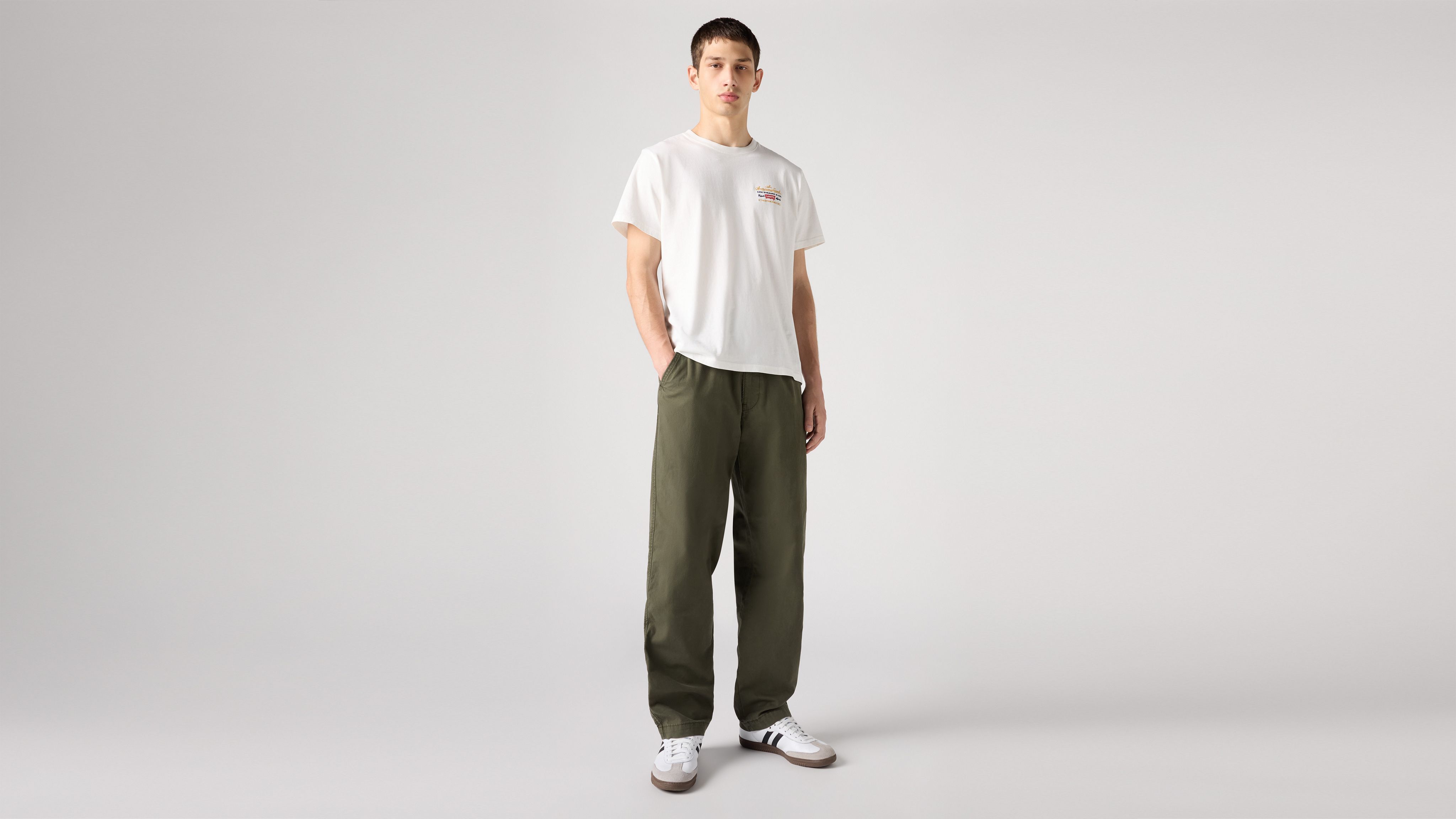 Xx Chino Easy Relaxed Cotton Linen Trousers - Green | Levi's® FR