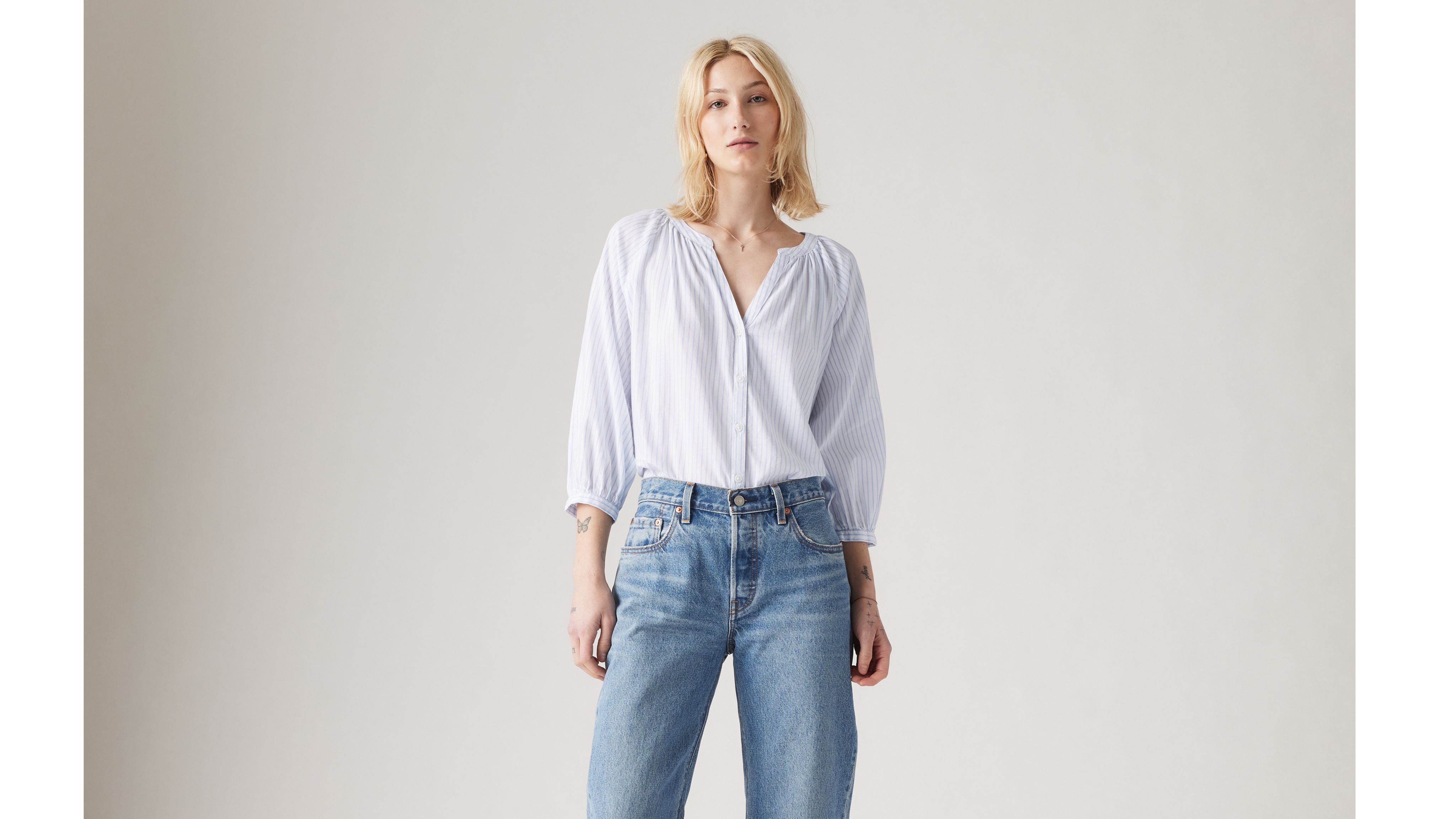 Mirabelle Long Sleeve Blouse - Blue | Levi's® US