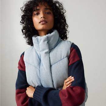 Western Bubble Puffer Vest - Light Wash | Levi's® US Western Bubble Puffer Vest - Light Wash | Levi's® US