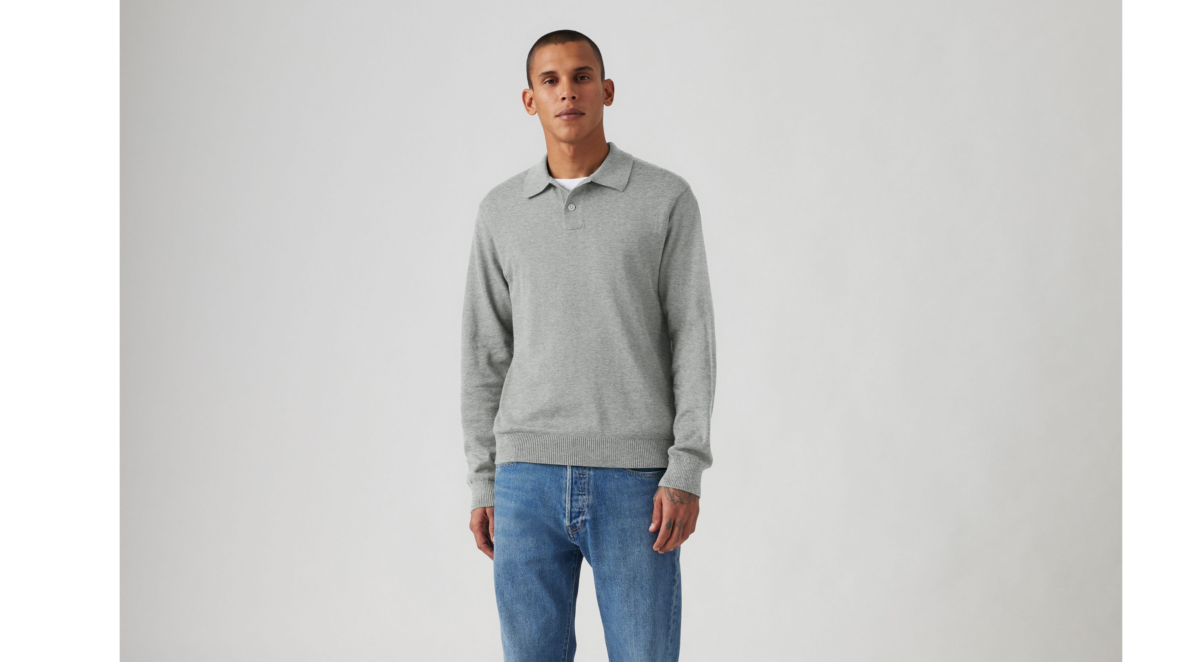 Long-sleeve Sweater Polo - Grey | Levi's® NO