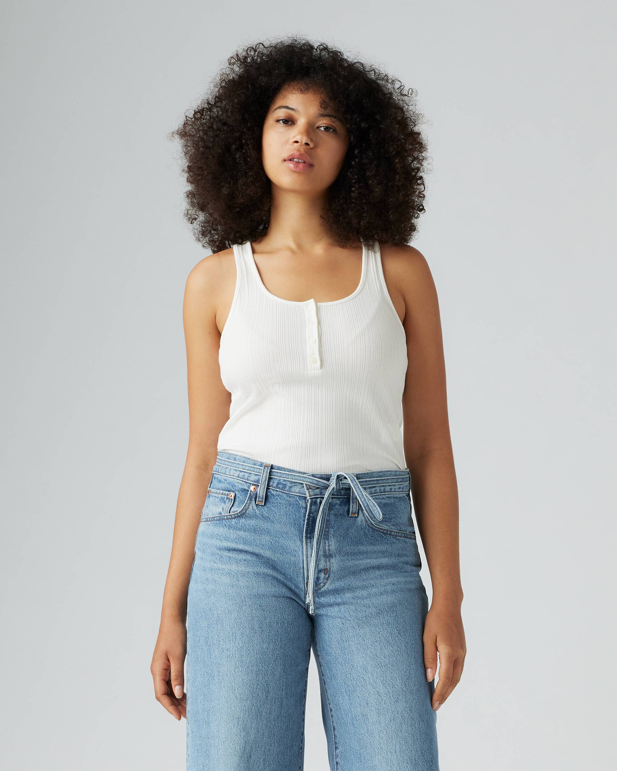 Vacationer Ribbed Tank Top - White | Levi's® US Vacationer Ribbed Tank Top - White | Levi's® US