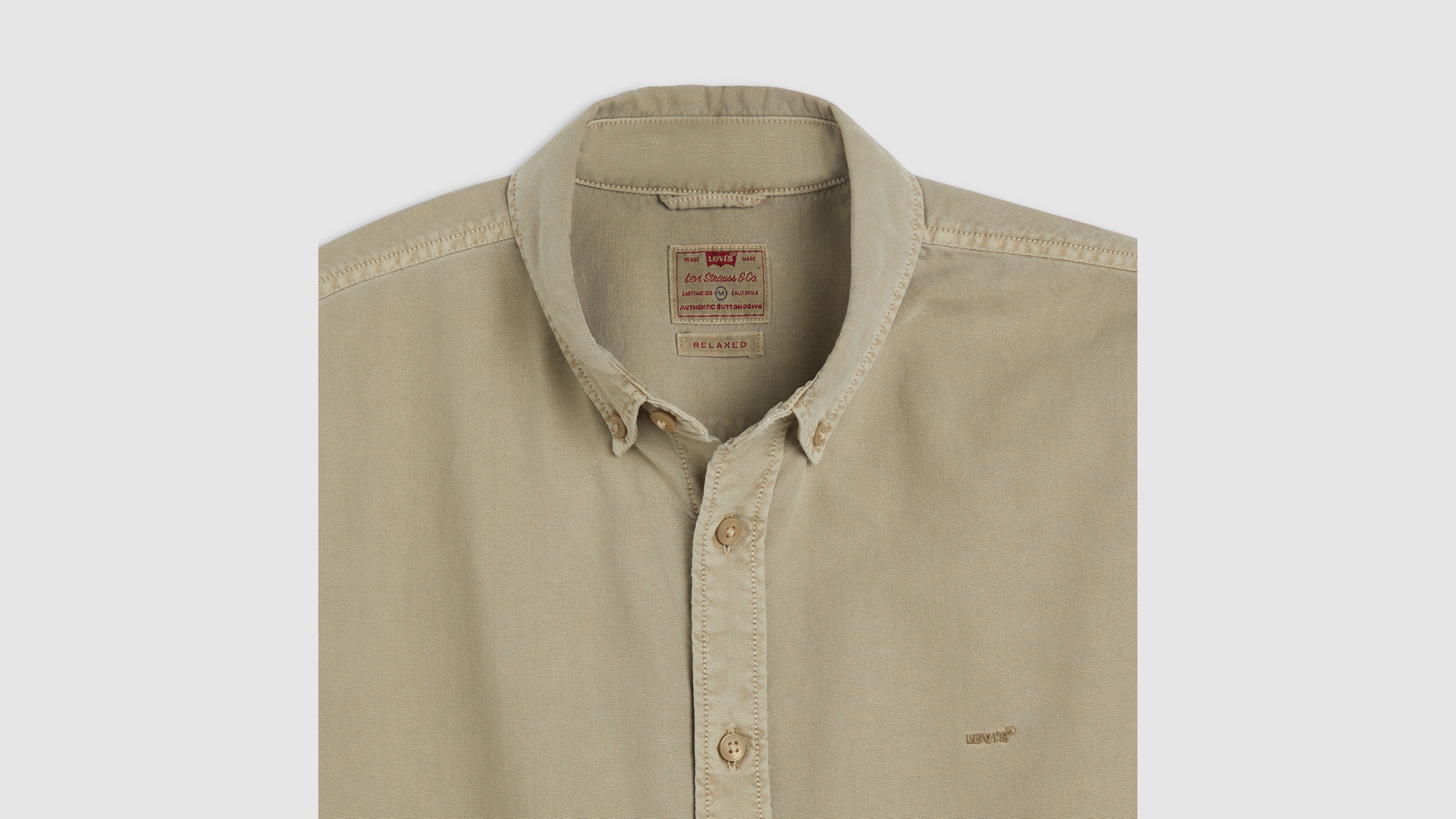 Short Sleeve Authentic Button-down Shirt - Khaki | Levi's® GB