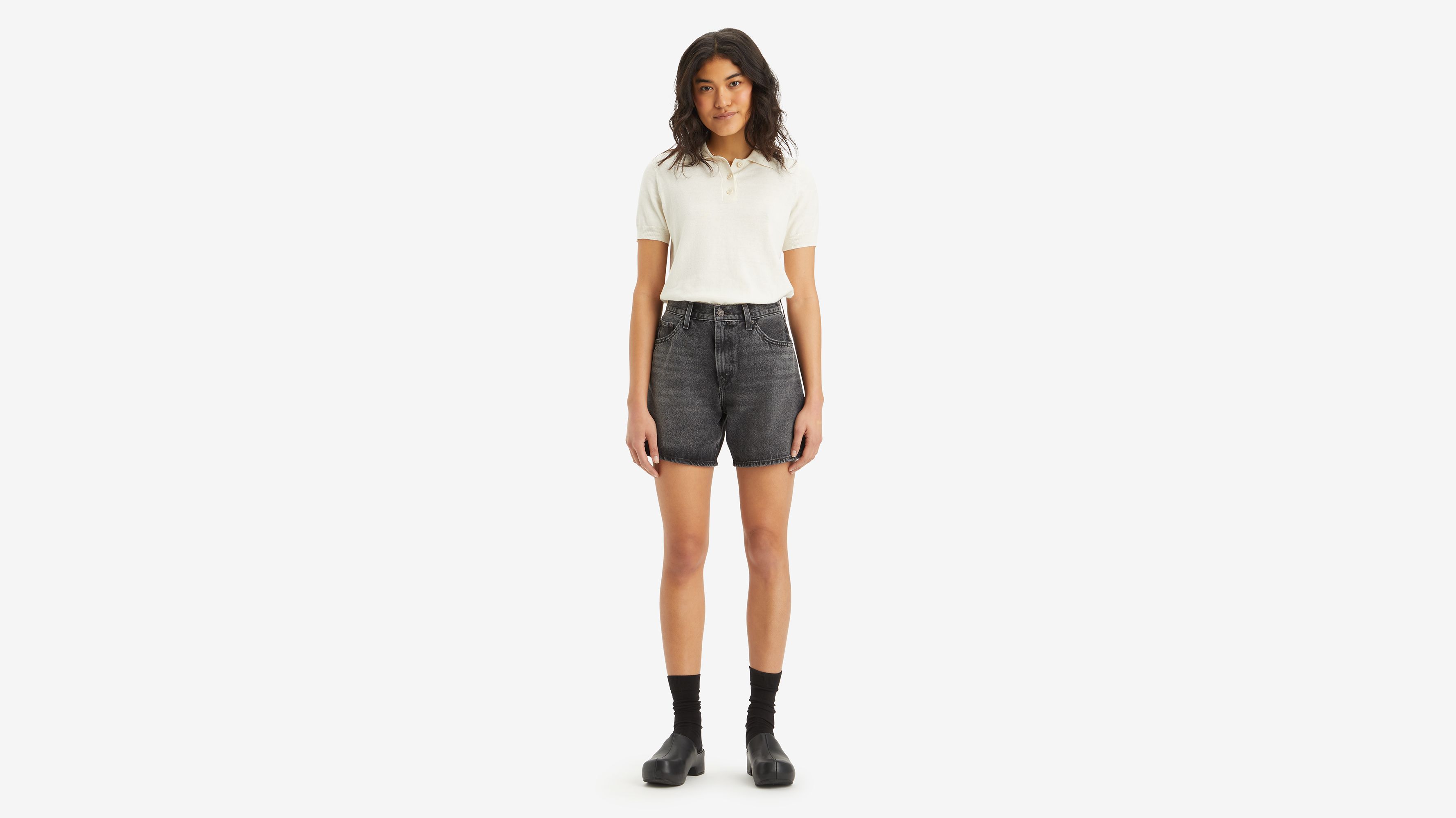 High Rise Baggy Shorts - Black | Levi's® GB