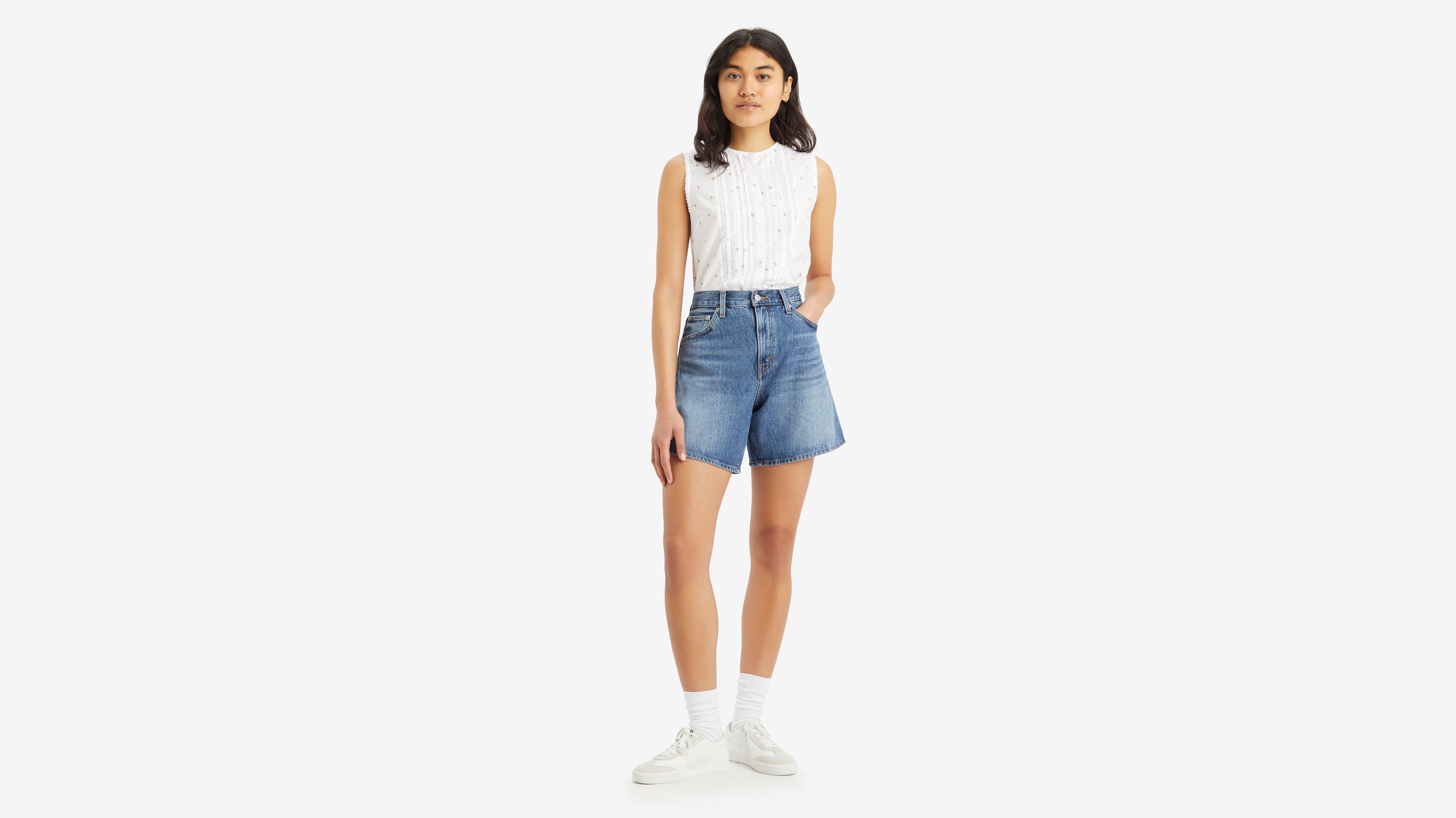 High-rise Baggy Shorts - Blue | Levi's® GB