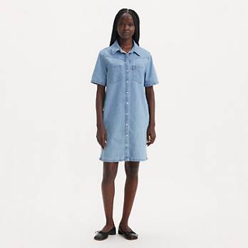Louisa Short Sleeve Denim Dress - Medium Wash | Levi's® US Louisa Short Sleeve Denim Dress - Medium Wash | Levi's® US