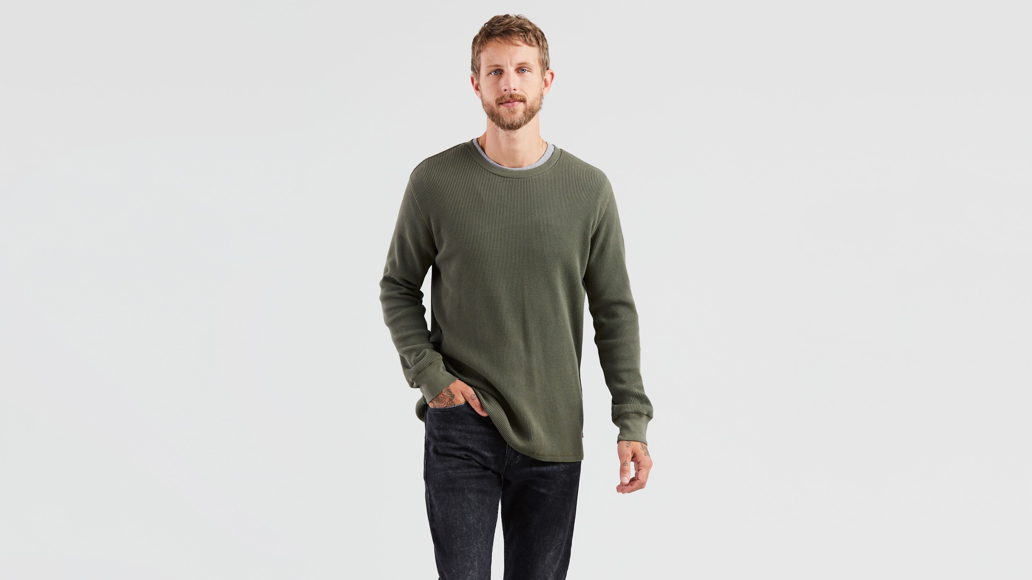 Thermal Crewneck Tee Shirt - Green | Levi's® US