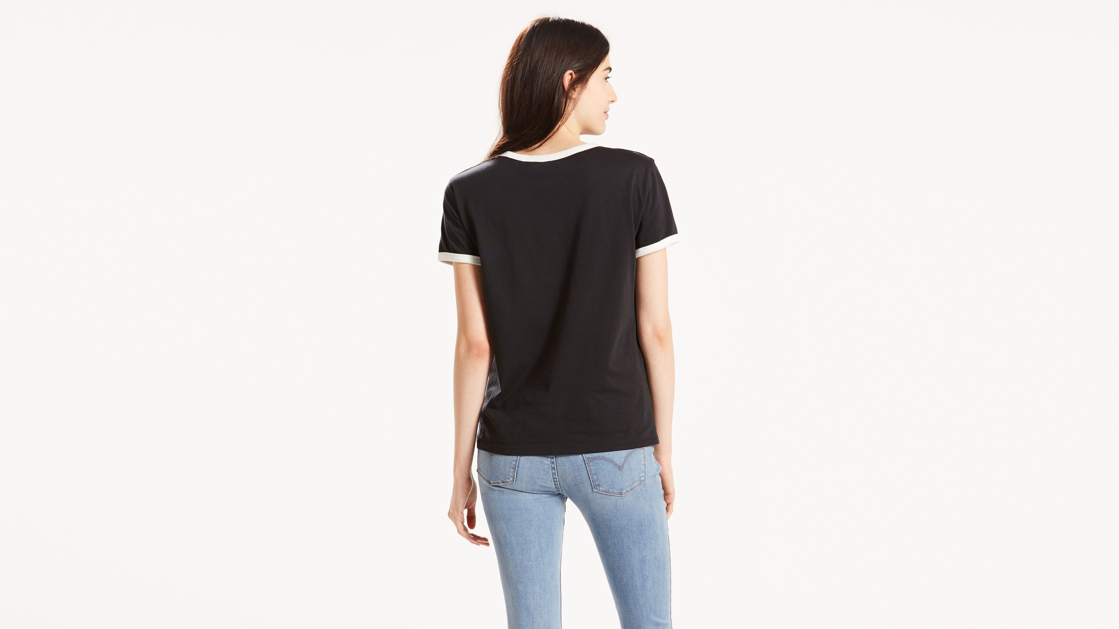 Levi's® Logo Ringer Tee Shirt - Black | Levi's® US