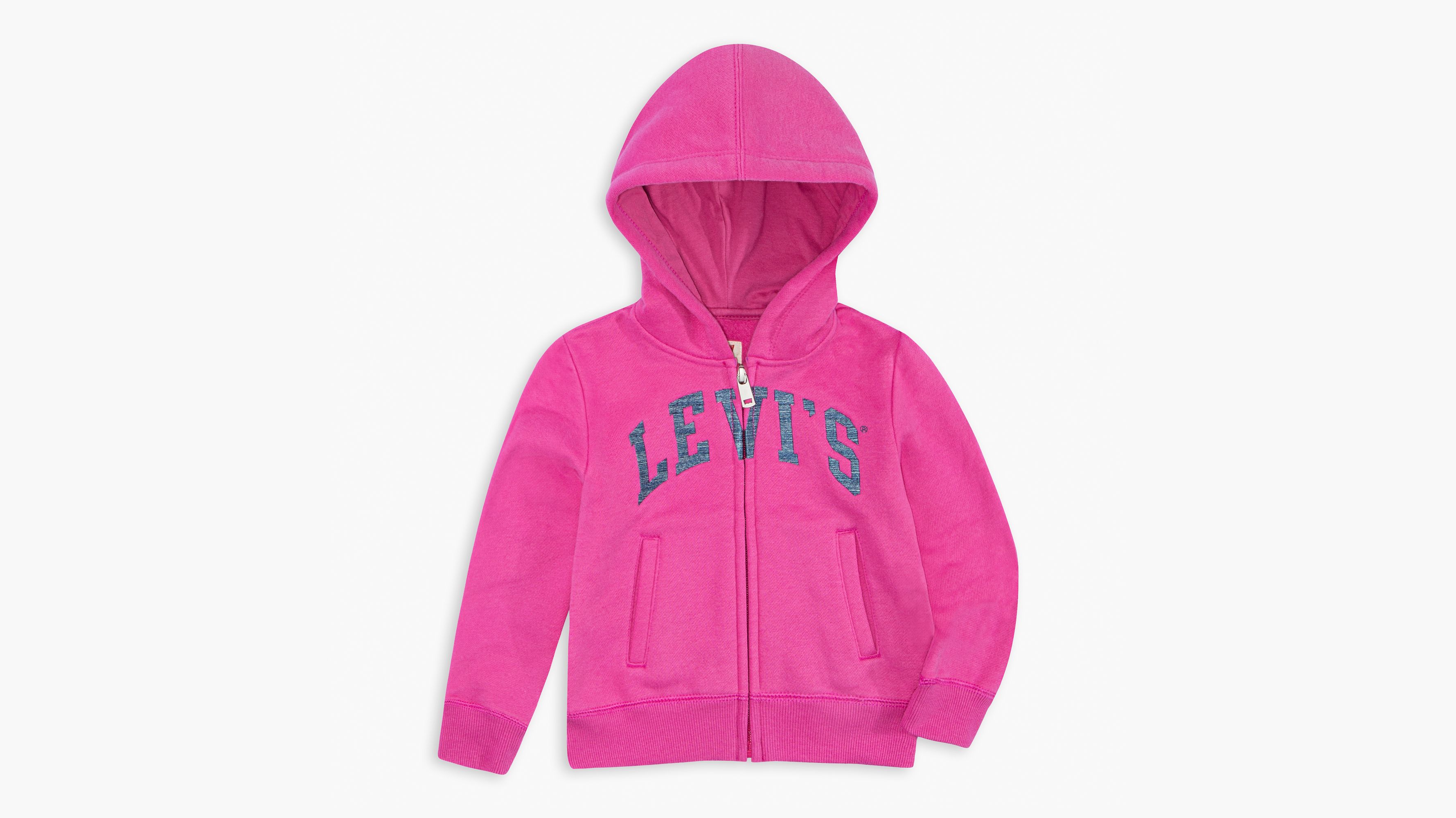 Little Girls 4-6x Embroidered Levi's® Logo Hoodie - Pink | Levi's® US