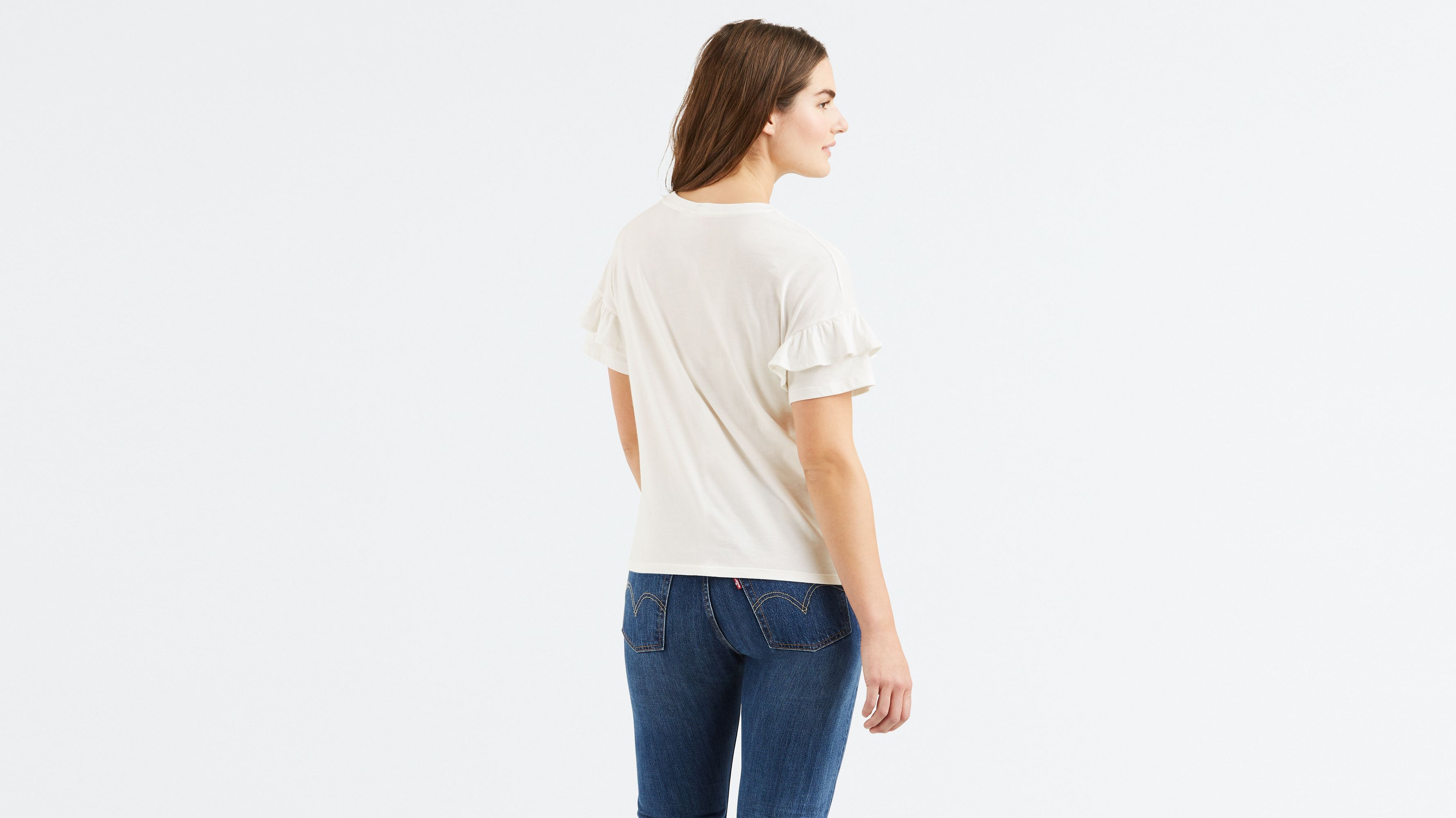 Short Sleeve Ruffled Tee Shirt - White | Levi's® US