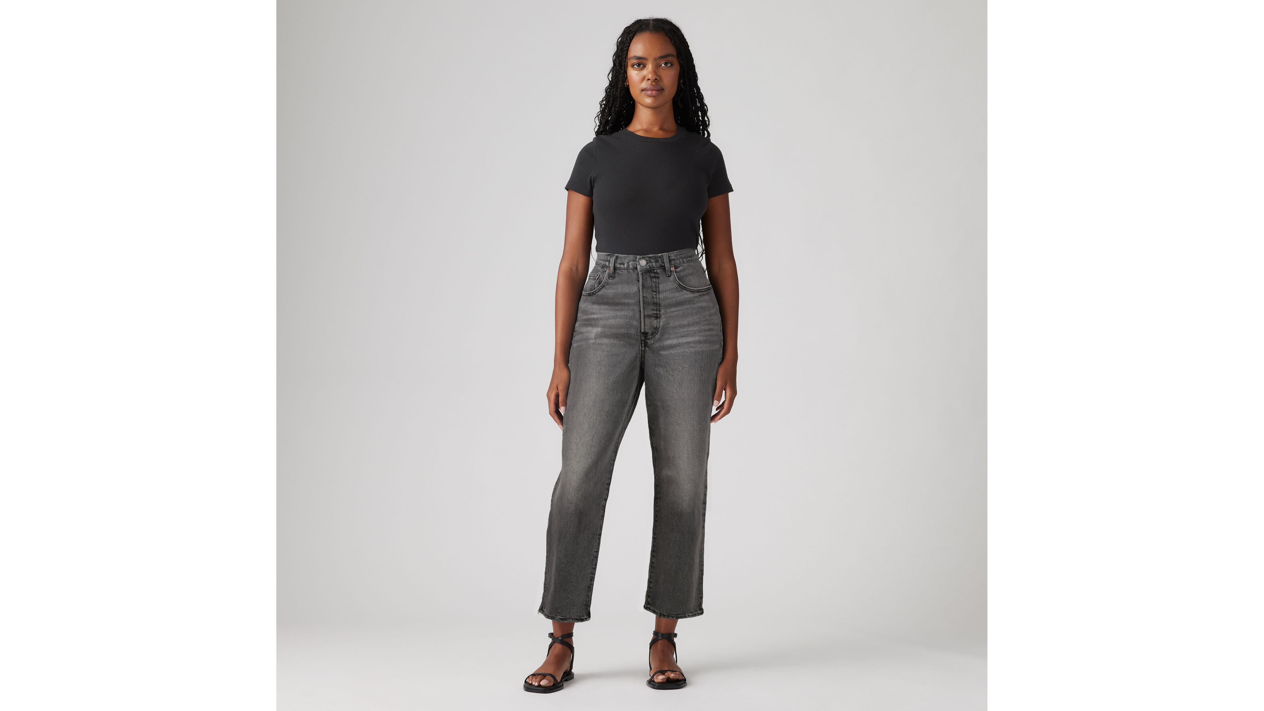Ribcage Straight Ankle Jeans - Black | Levi's® SE