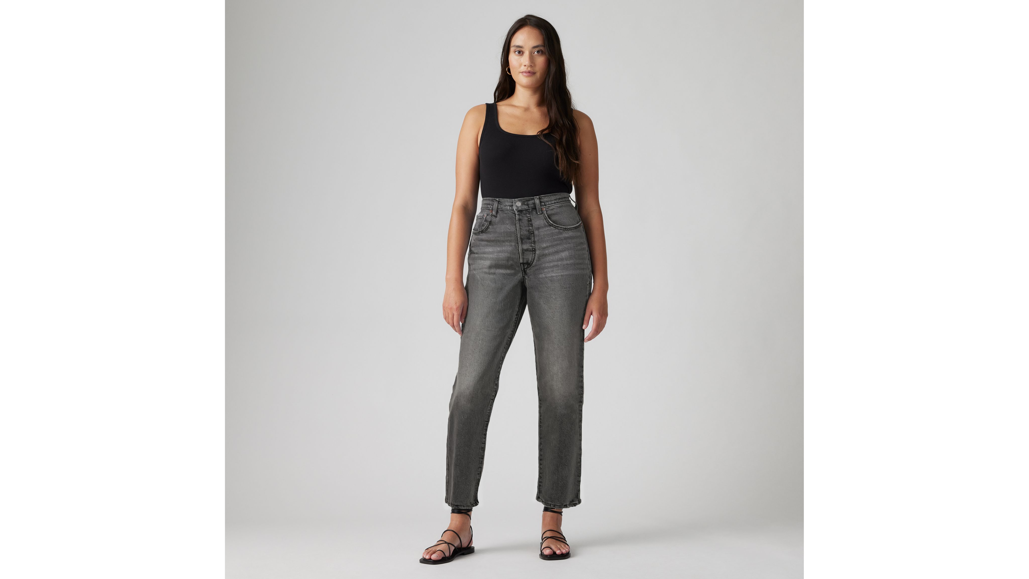 Ribcage Straight Ankle Jeans - Black | Levi's® SE