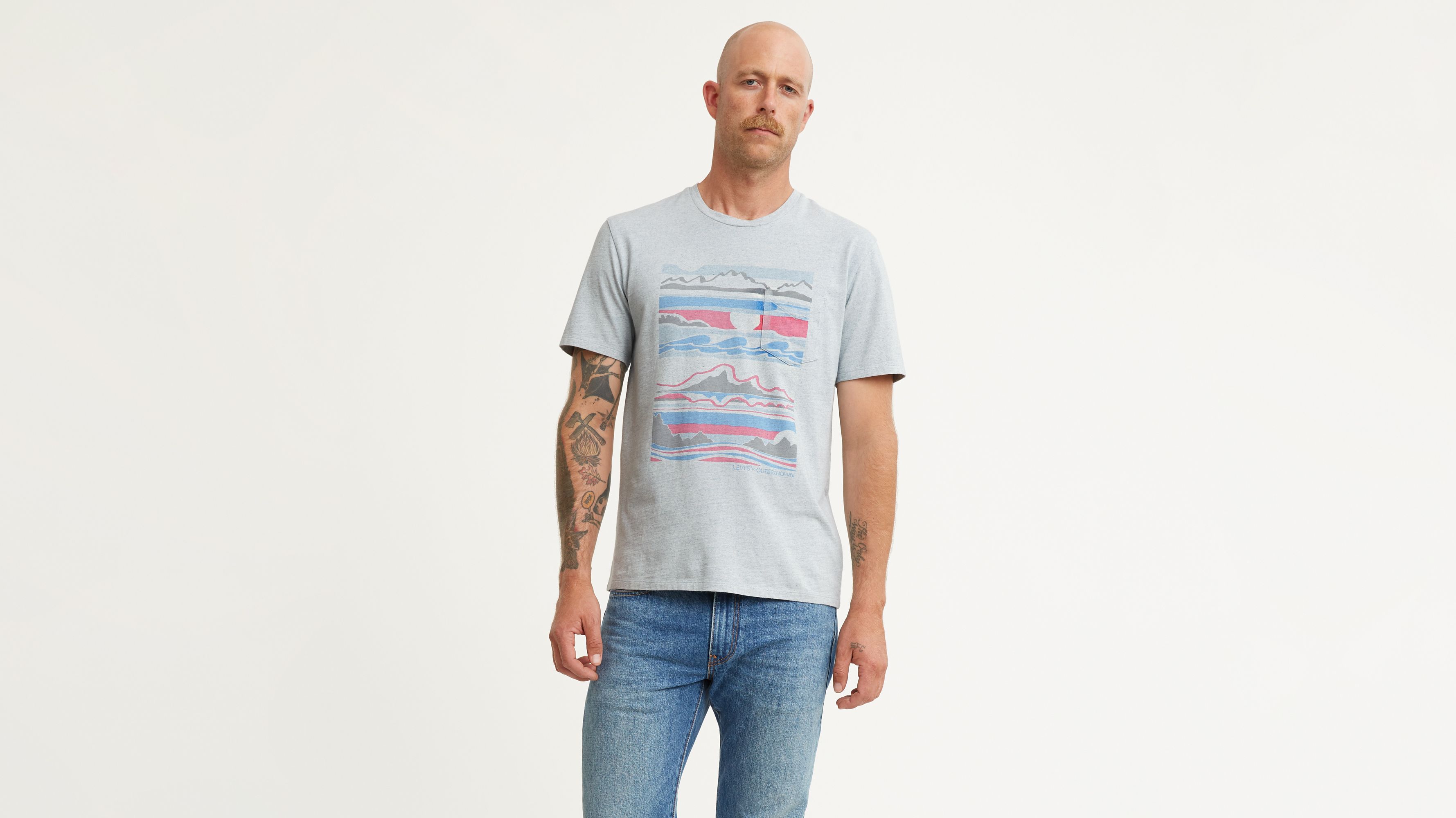 Levi's® X Wellthread™ X Outerknown Logo Tee Shirt - Blue | Levi's® US