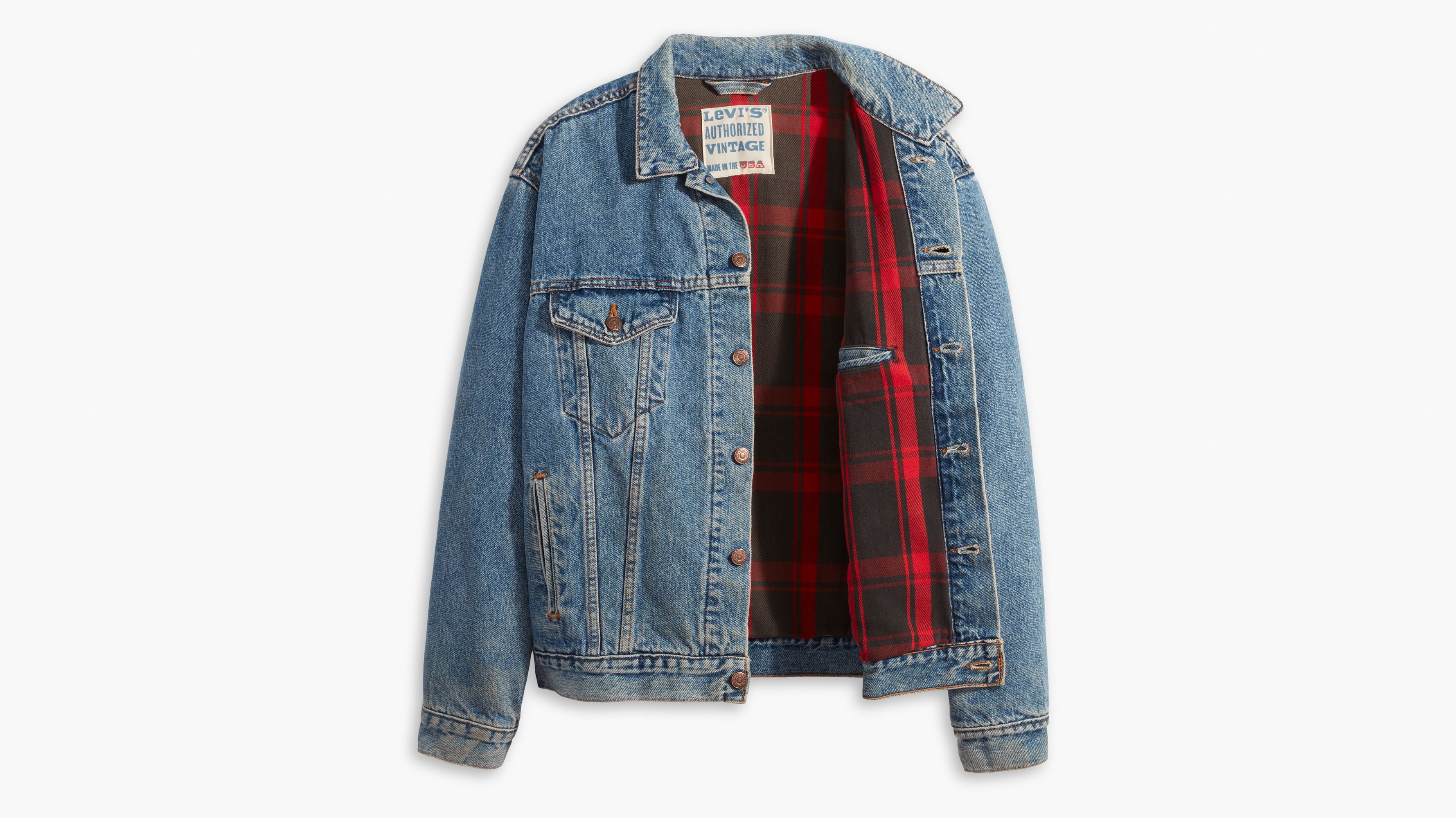 Authorized Vintage Trucker Jacket With Flannel - Medium Wash | Levi's® US