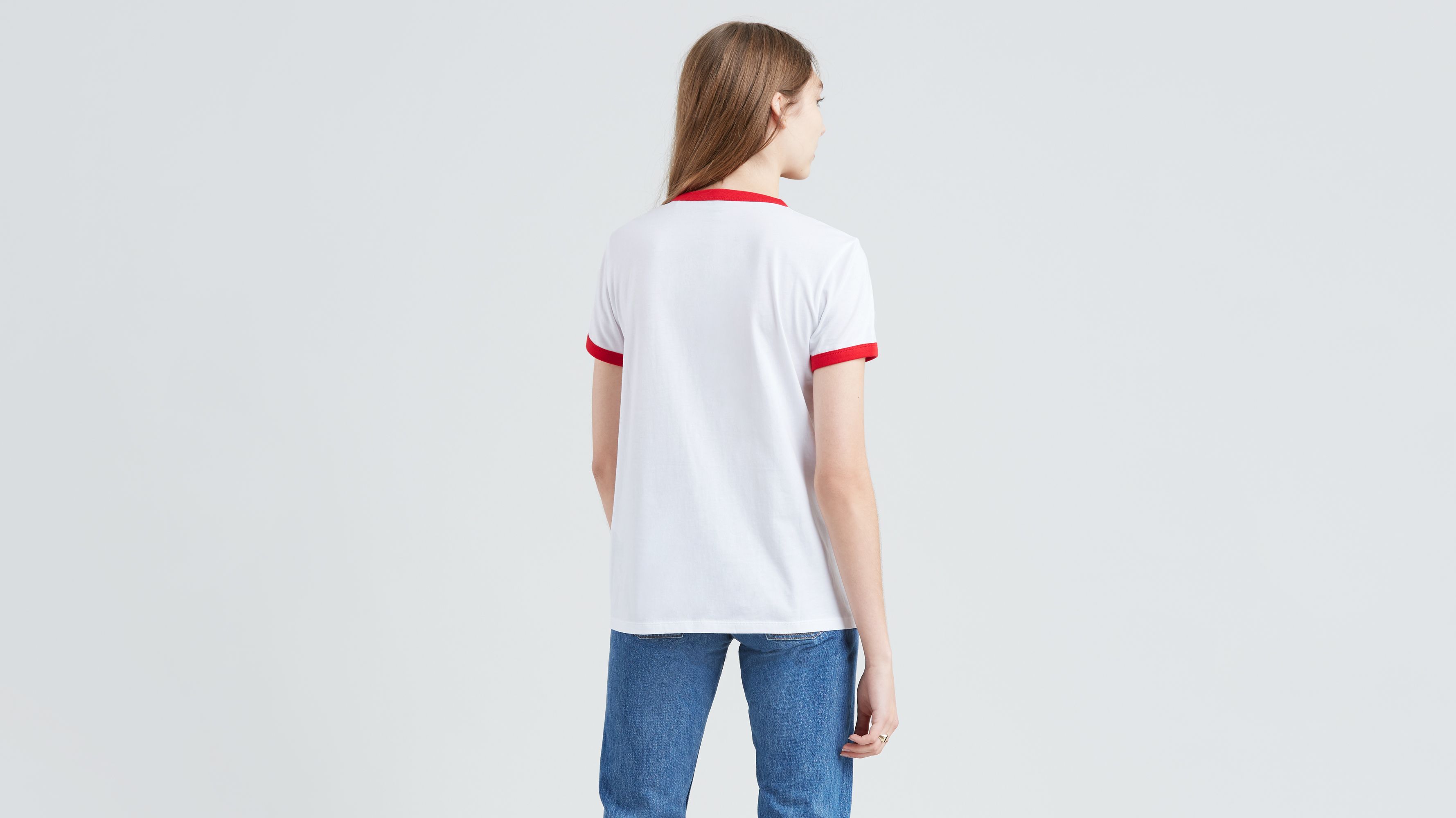 Chest Stripe Ringer Tee Shirt - White | Levi's® CA