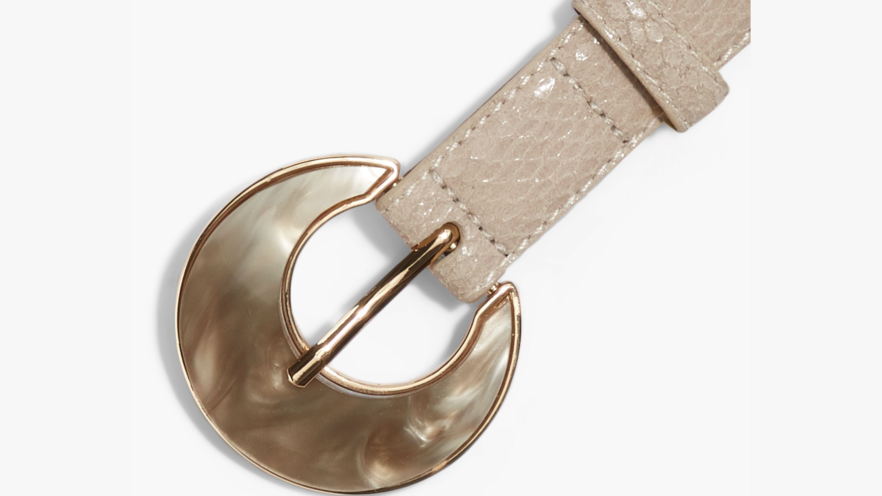 Pearl Buckle Snakeskin Belt - White | Levi's® US