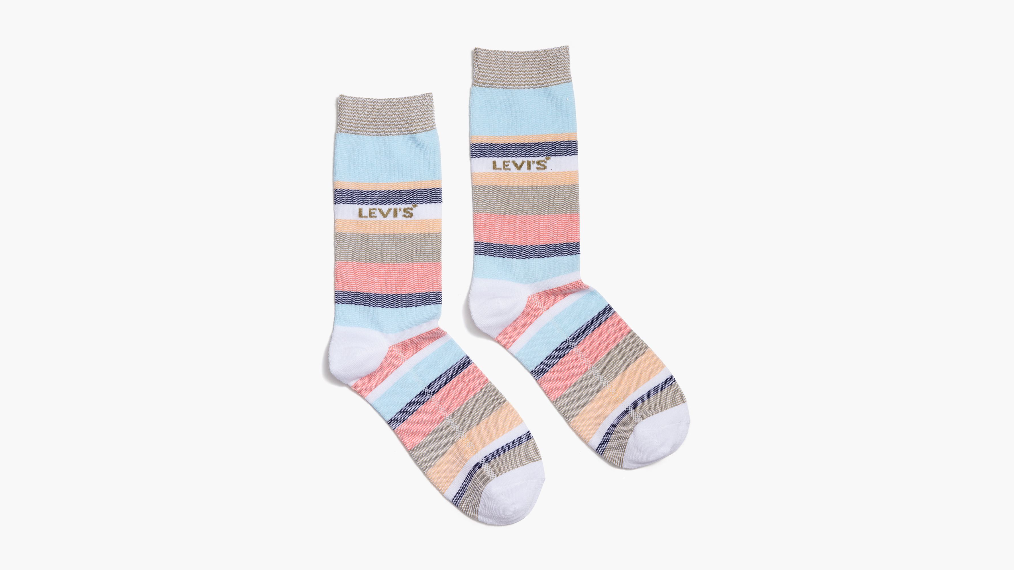 Levi's® Crew Cut Striped Socks (2 Pack) - Multi-color | Levi's® CA