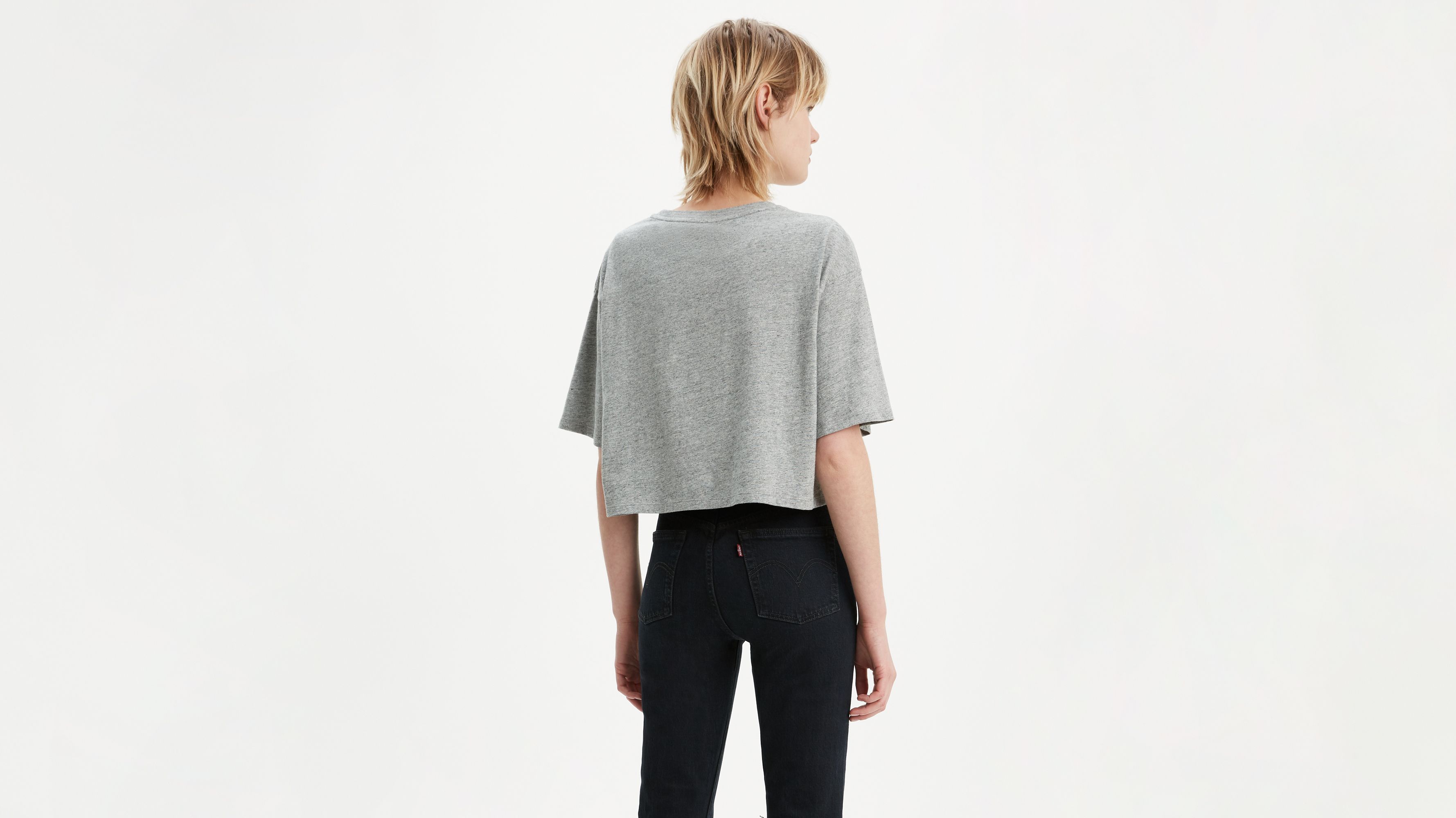 Graphic Oversize Tee Shirt Reverse Logo - Grey | Levi's® US