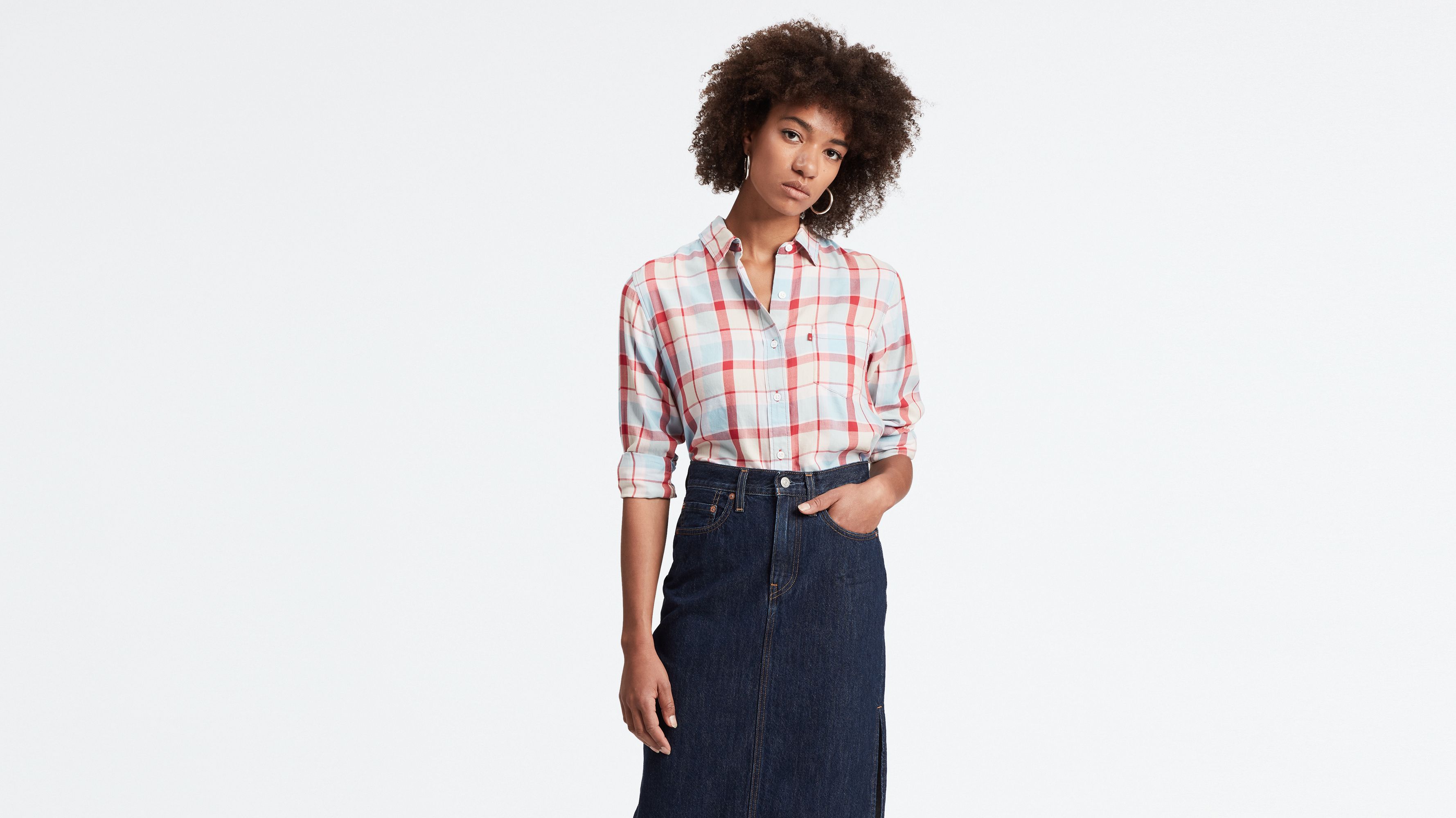 Ultimate Boyfriend Button Back Shirt - Multi Colour | Levi's® CZ